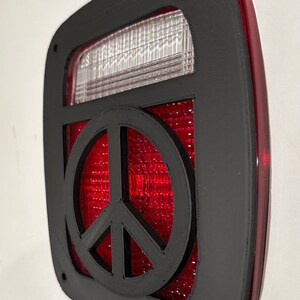 Peace Logo in 3D - Black Tail Light Covers for Jeep Wranger CJ YJ TJ ...