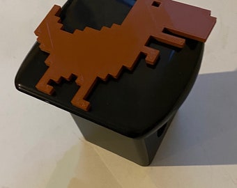 Tyrannosaurus REX T-rex 8bit in 3d Black With Blue 2 Inch | Etsy