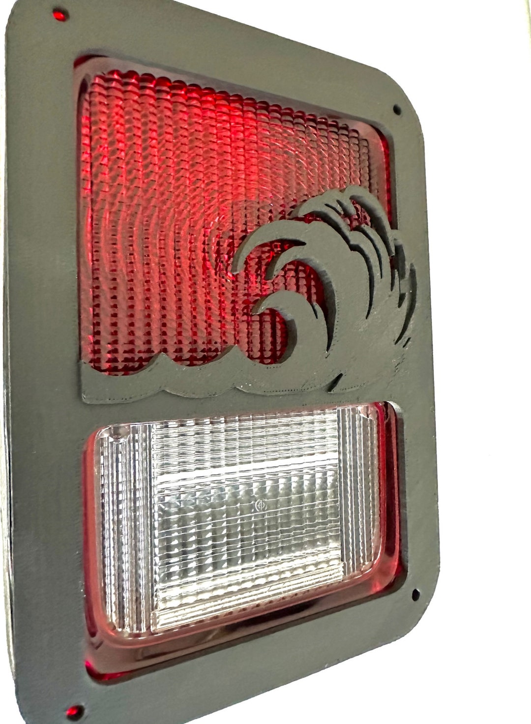 Beautiful Waves in 3D - Black for Jeep Wrangler JK/JKU Rear Tail Light ...