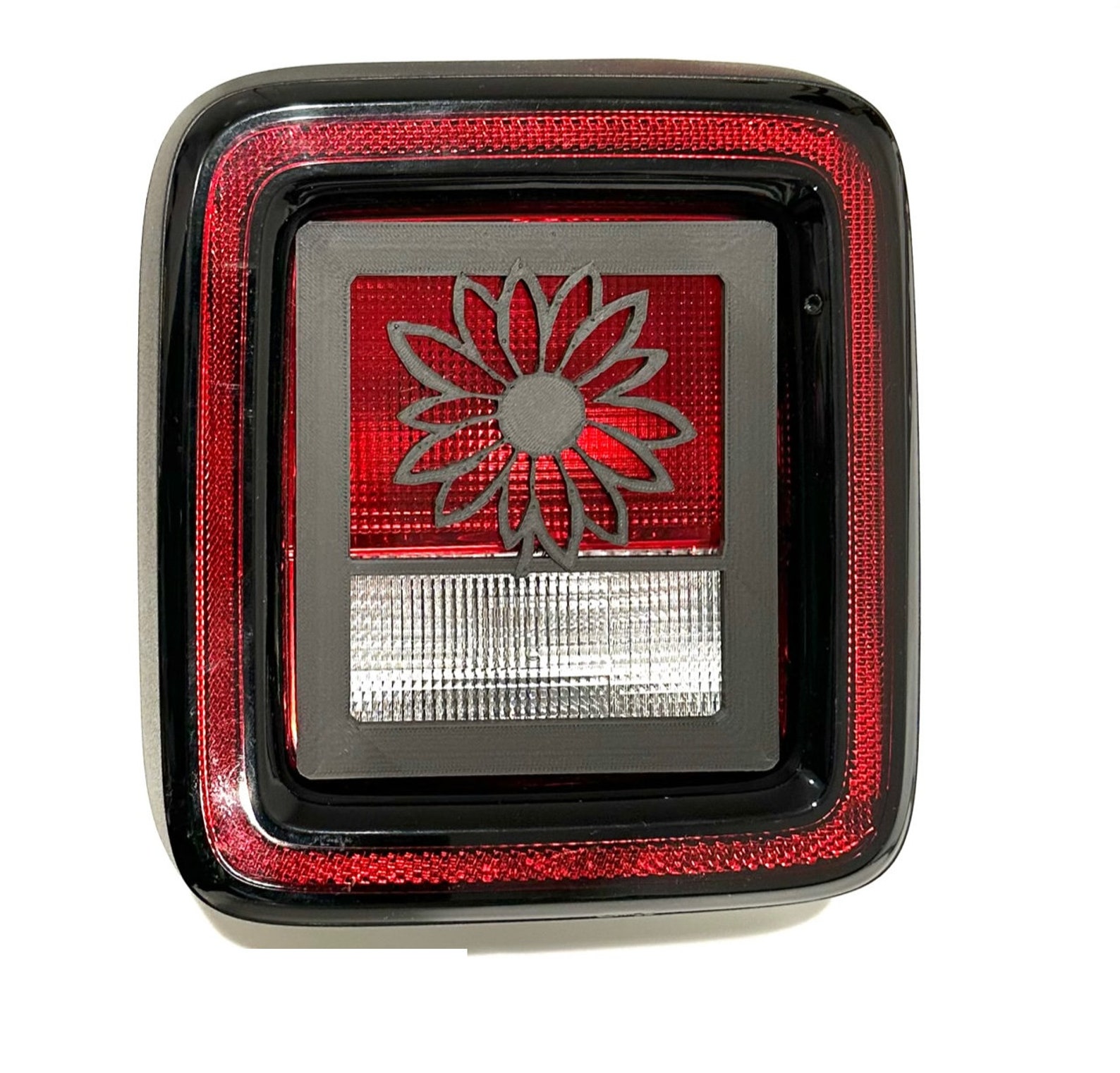 Sun Flower in 3D - Black for Jeep Wrangler JK/JKU/JL Rear Tail Light ...