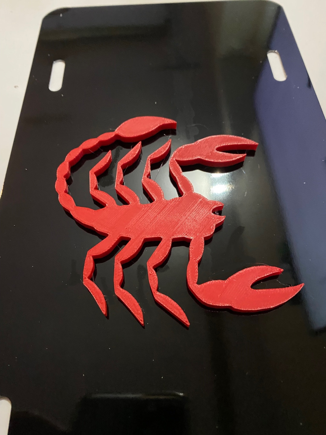 Scorpion Figure in 3D Version - License Plate INSERT Black W RED ...