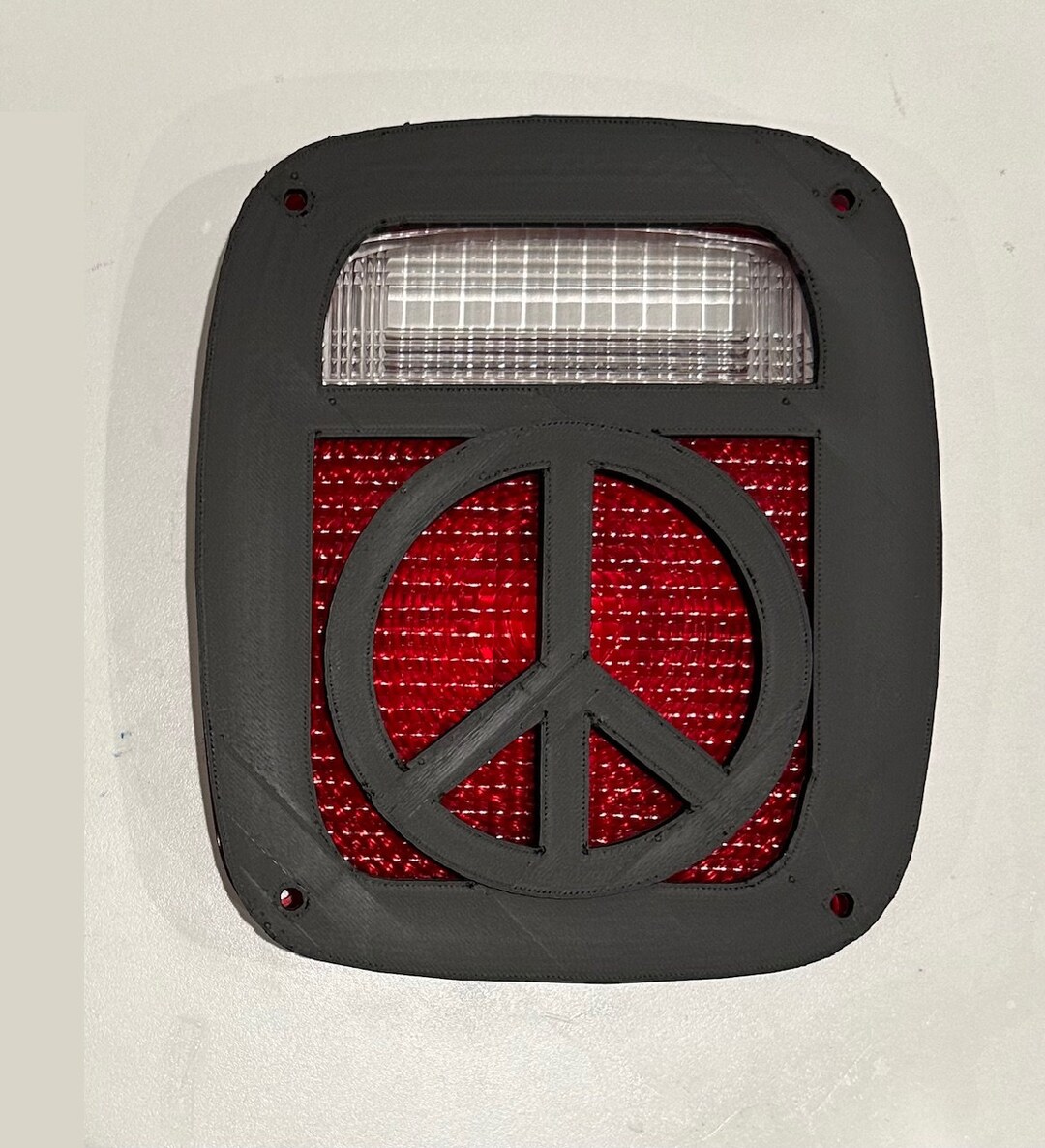 Peace Logo in 3D - Black Tail Light Covers for Jeep Wranger CJ YJ TJ ...