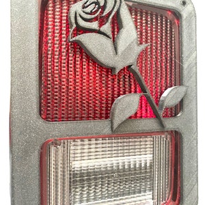 Beautiful Rose in 3D - Black for Jeep Wrangler JK/JKU Rear Tail Light ...