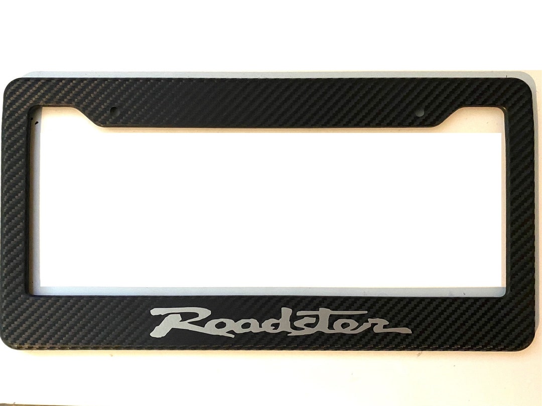 Roadster Cursive - Carbon Fiber With Grey - Automotive License Plate ...