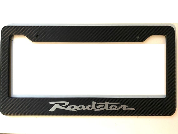 Roadster Cursive Carbon Fiber With Grey Automotive License - Etsy UK