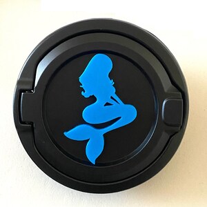 Mermaid in 3d - Black With Blue for Jeep Wrangler JK/JKU Flag Gas Cap ...