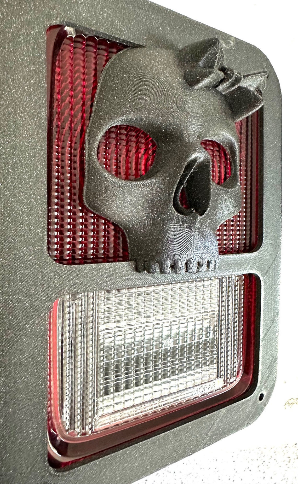Full Scary Skull W Bowtie in 3d - Black for Jeep Wrangler JK/JKU Rear ...