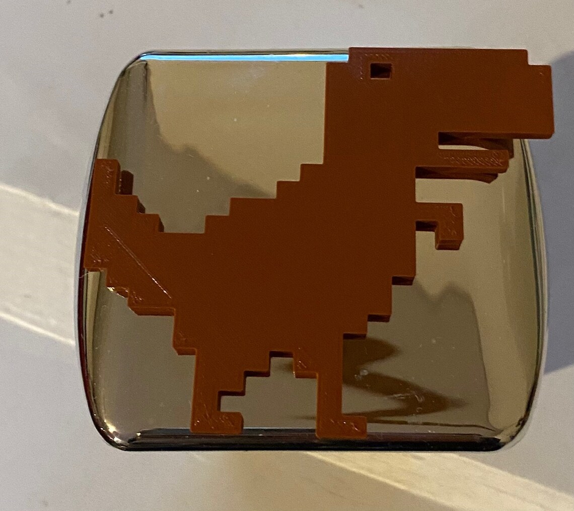 Tyrannosaurus REX T-rex 8bit in 3d Chrome With Brown 2 - Etsy