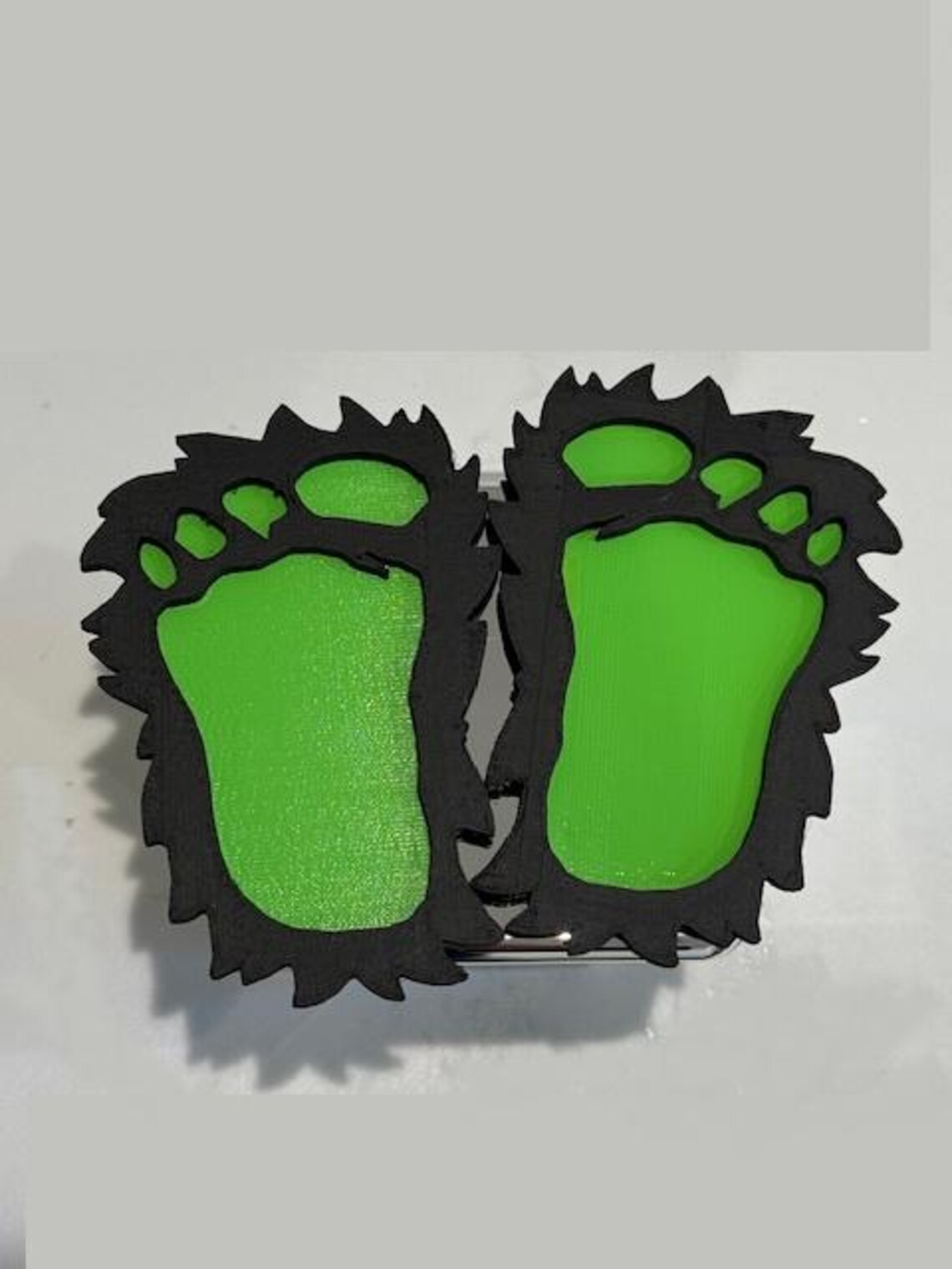 Big Foot Sasquash Hairy Feet in 3d - Chrome W Lime Green Bottom & Black ...