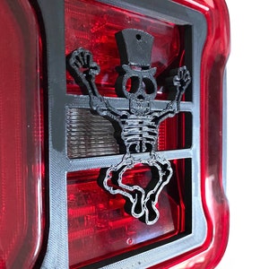 Dancing Skeleton Bones in 3D - Black for Jeep Wrangler JK/JKU/JL Rear ...