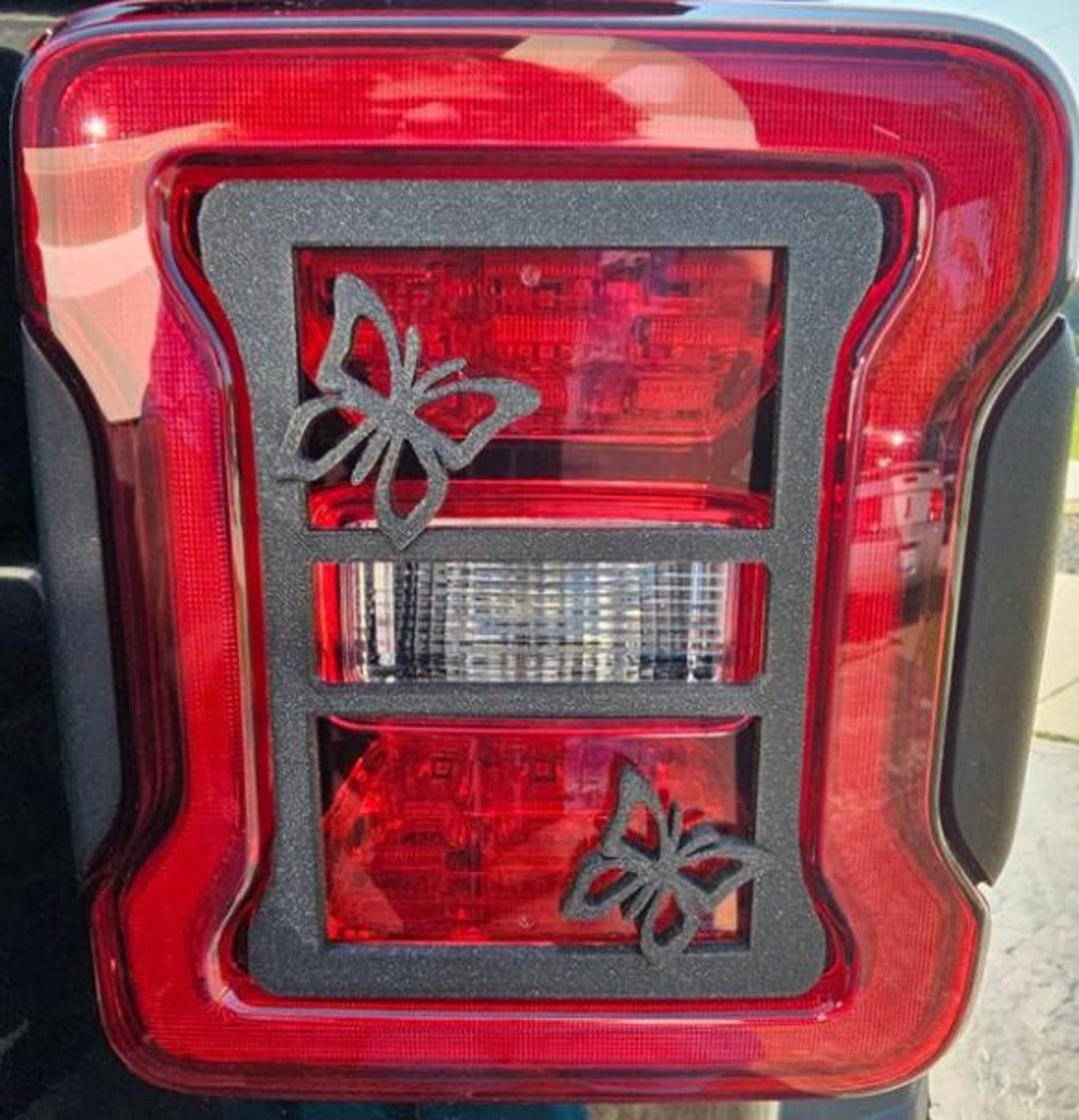 Wavy Butterfly in 3D for Jeep Wrangler Led Version JK/JKU/JL Rear Tail ...