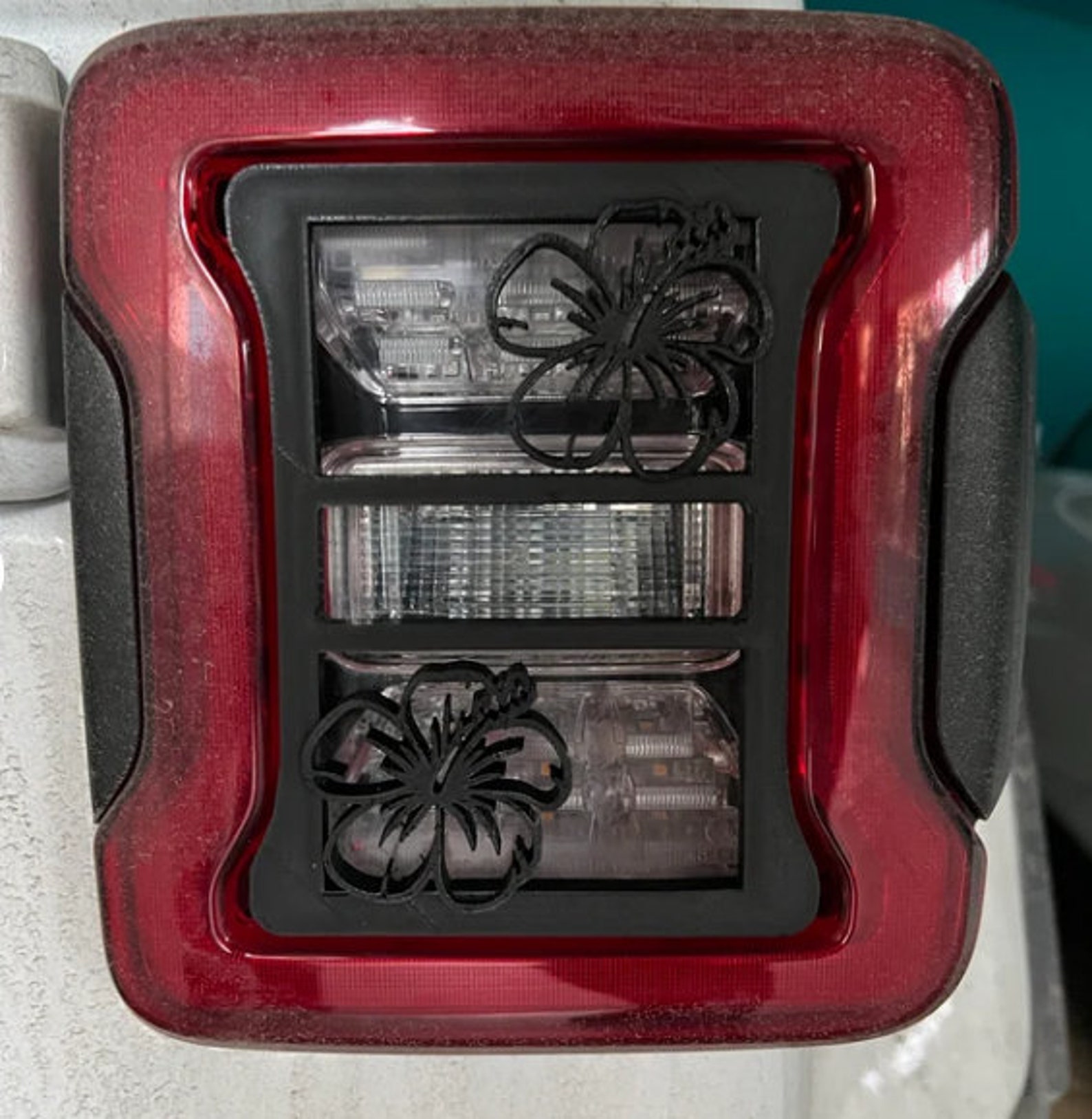 Custom Design in 3D - Black for Jeep Wrangler Tail Light Covers ...