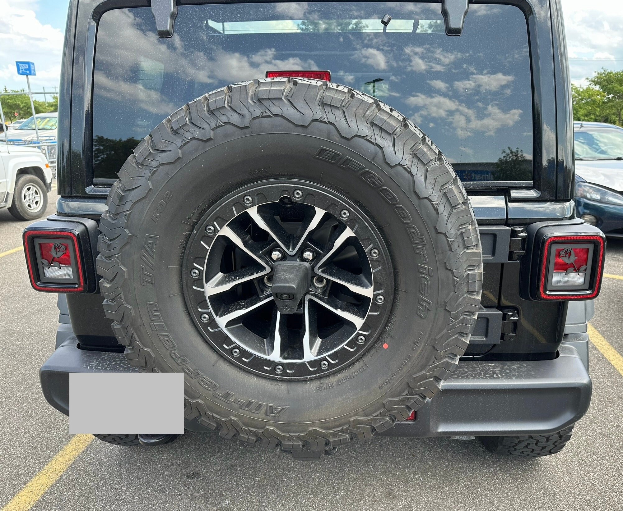 Flower Rose in 3d Black for Jeep Wrangler JK/JKU/JL Rear Tail Light ...
