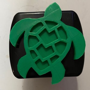 Honu Turtle With Shell in 3D - 2 Inch Trail Hitch Cover - Black With ...