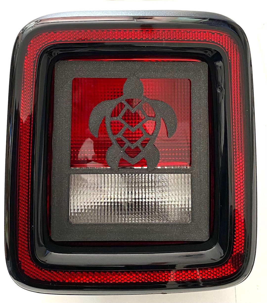 Honu Turtle Shell in 3D - Black W Blk for Jeep Wrangler JK/JKU/JL Rear ...