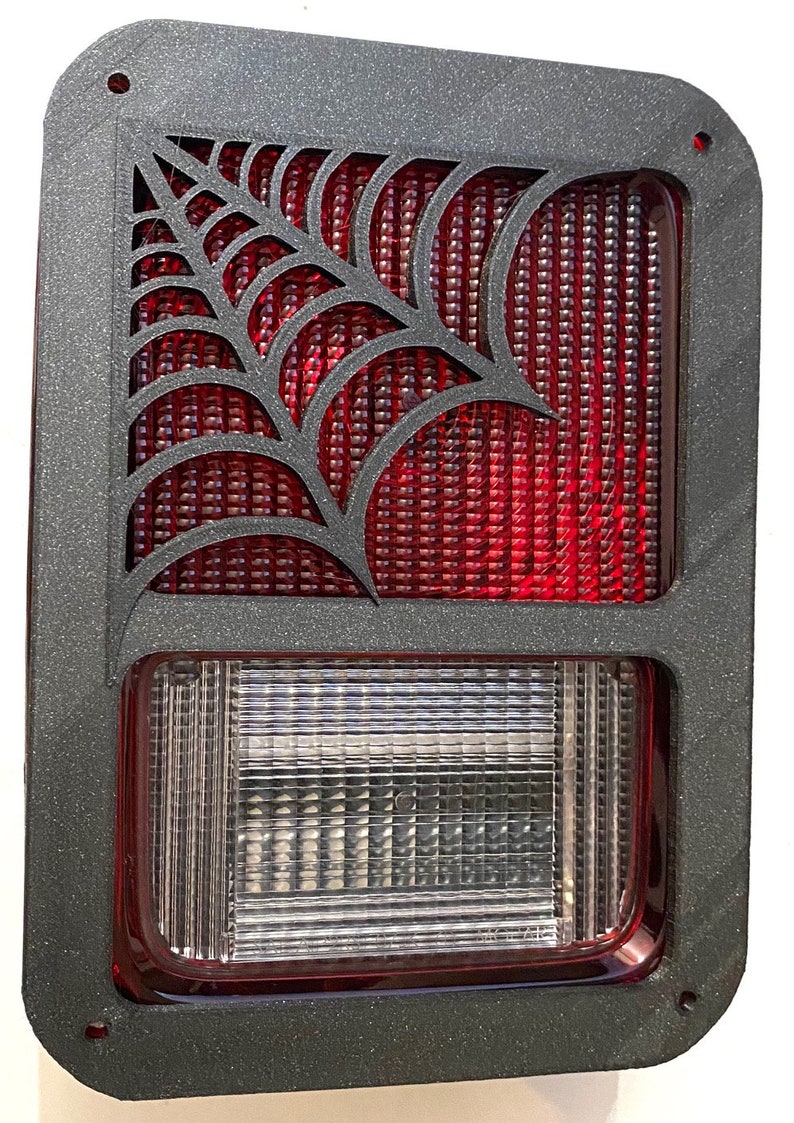 Corner Spider Webs in 3D - Black for Jeep Wrangler JK/JKU Rear Tail ...