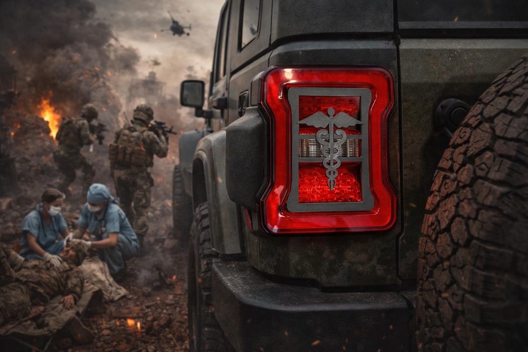 Medical Symbol in 3D for Jeep Wrangler Led Version JK/JKU/JL Rear Tail ...