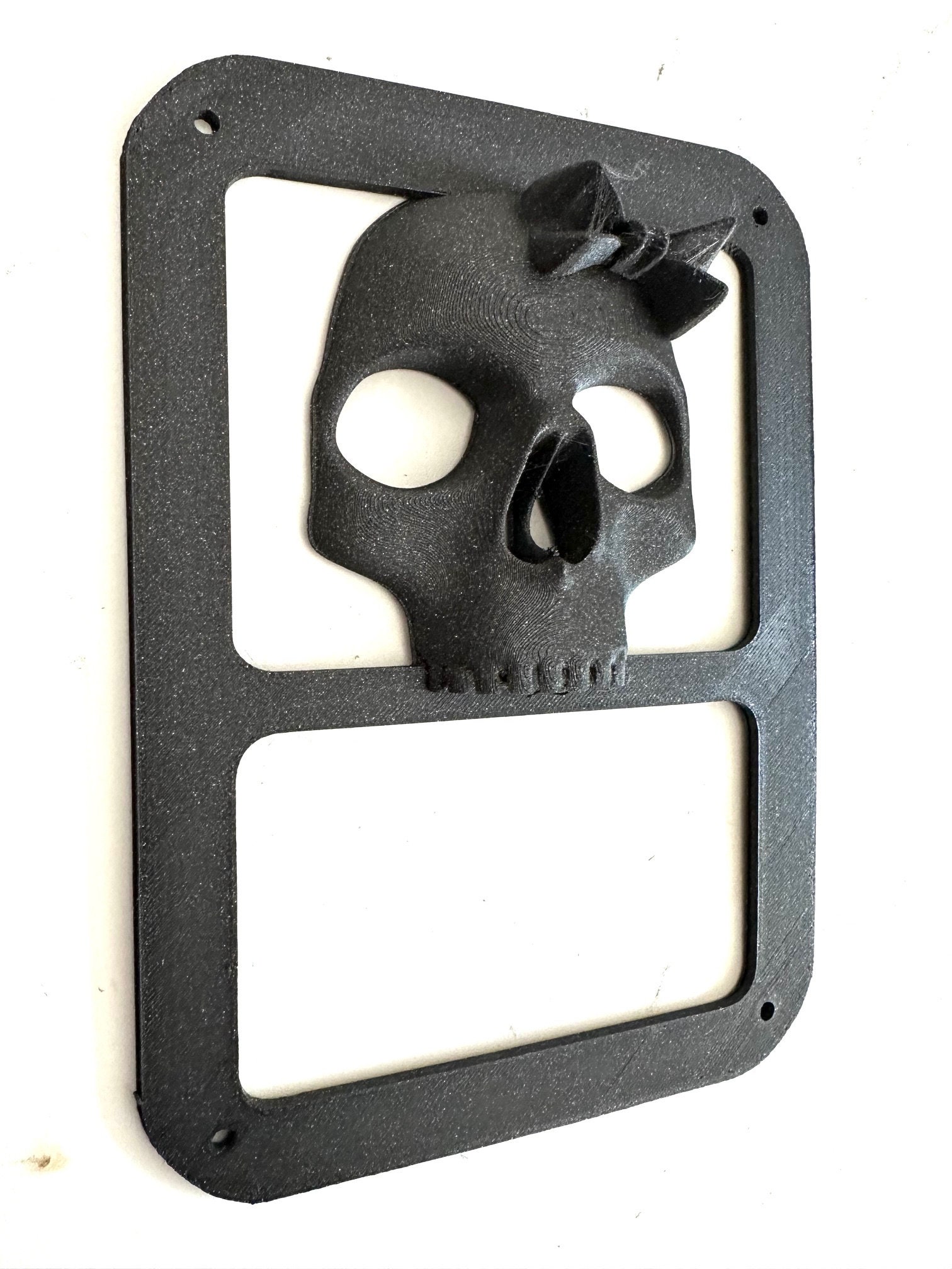 Full Scary Skull W Bowtie in 3d - Black for Jeep Wrangler JK/JKU Rear ...