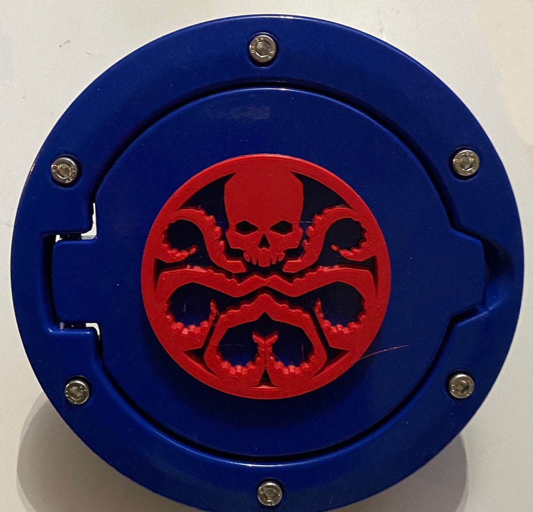 Hydra Octopus in 3D - Blue With RED for Jeep Wrangler JK/JKU Flag Gas ...