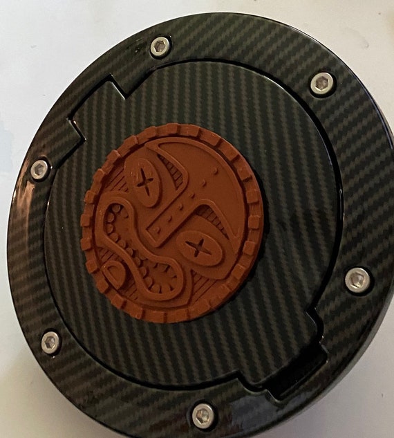 Tiki Round in 3D CARBON Fiber W Brown for Jeep JK/JKU Flag Gas | Etsy
