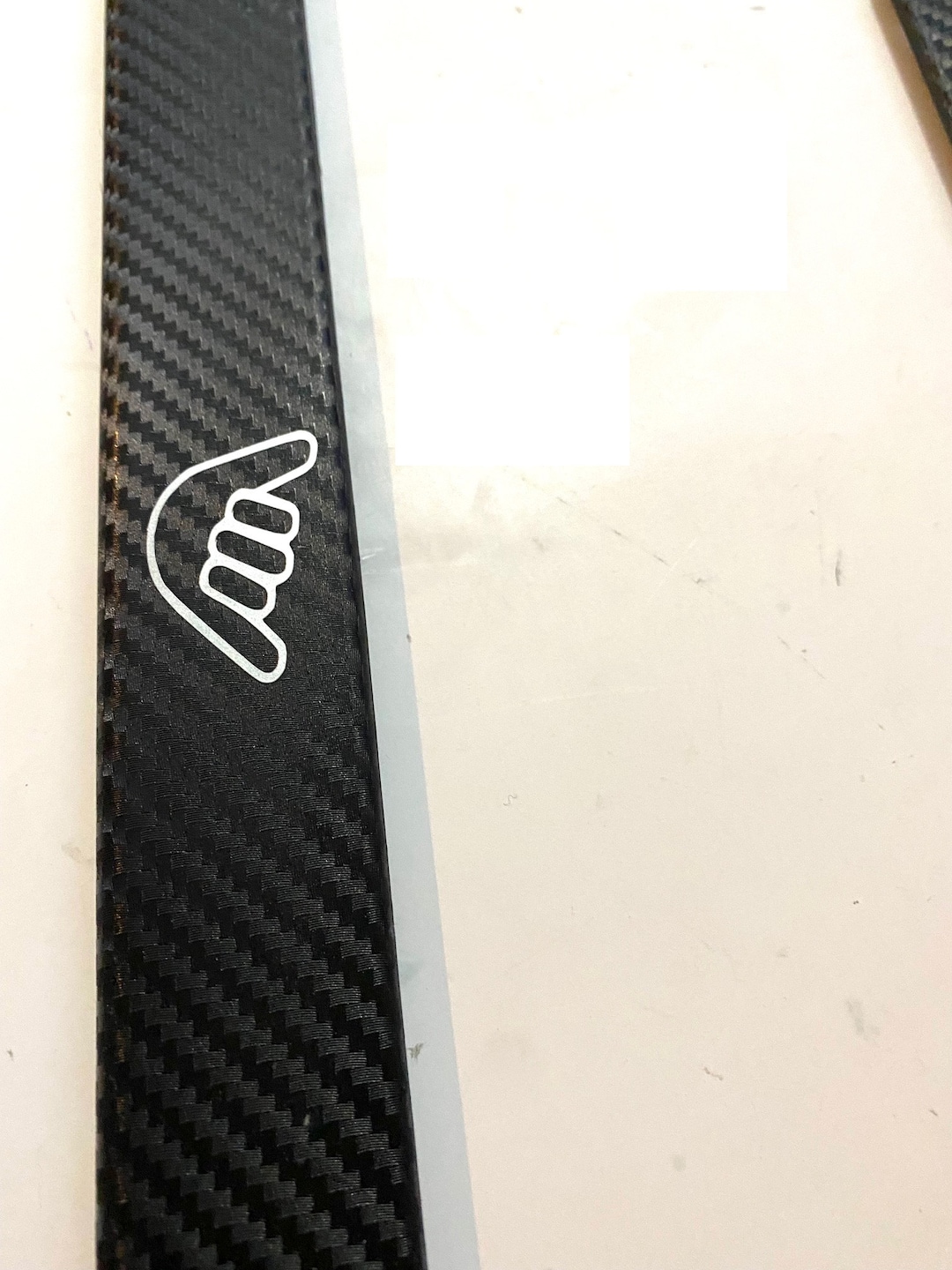 Shaka Hand - Carbon Fiber With Grey - Automotive License Plate Frame ...