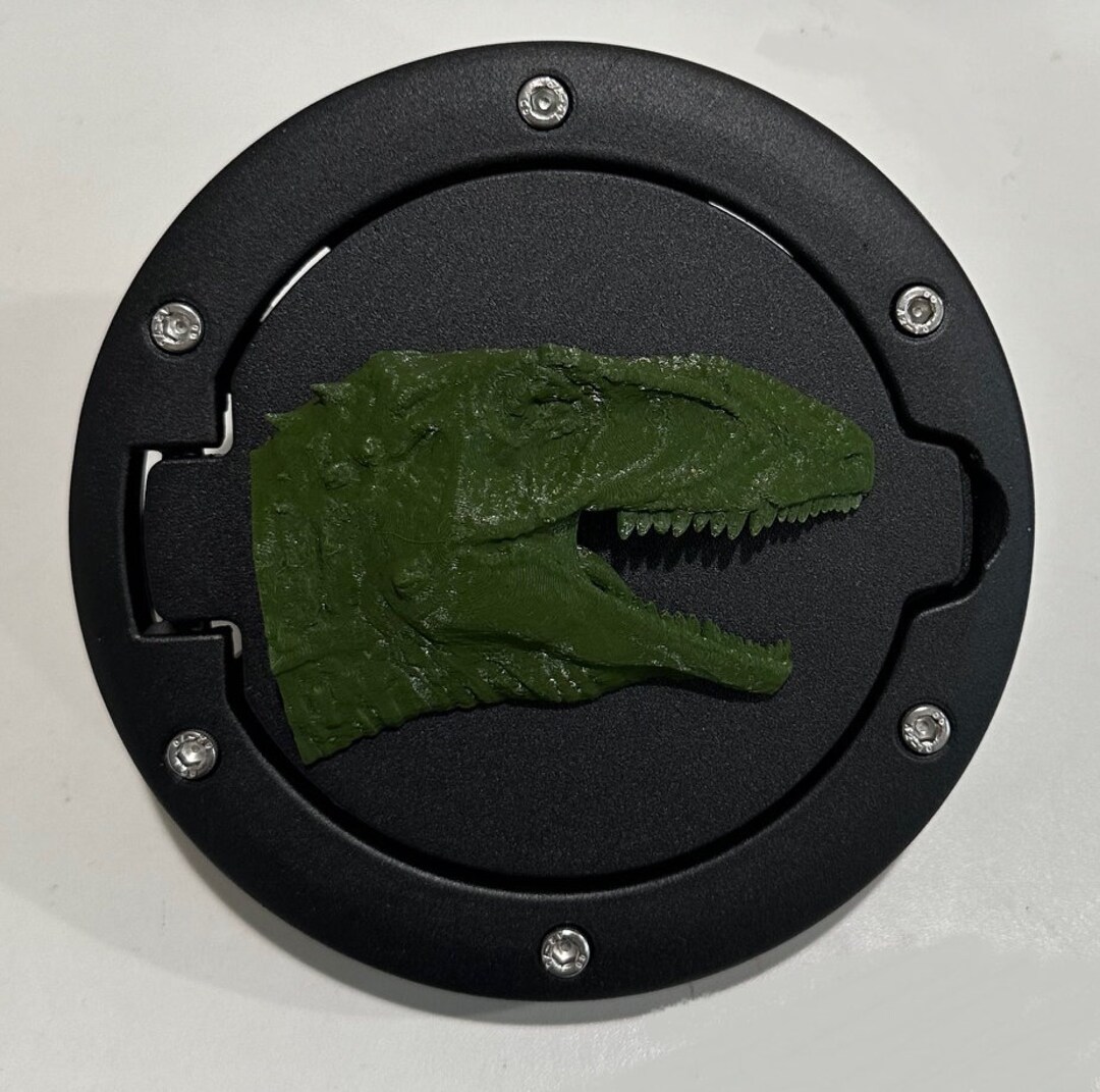 Tyrannosaurus Rex T-rex FULL Head in 3D Blk W Army Green for Jeep JK ...