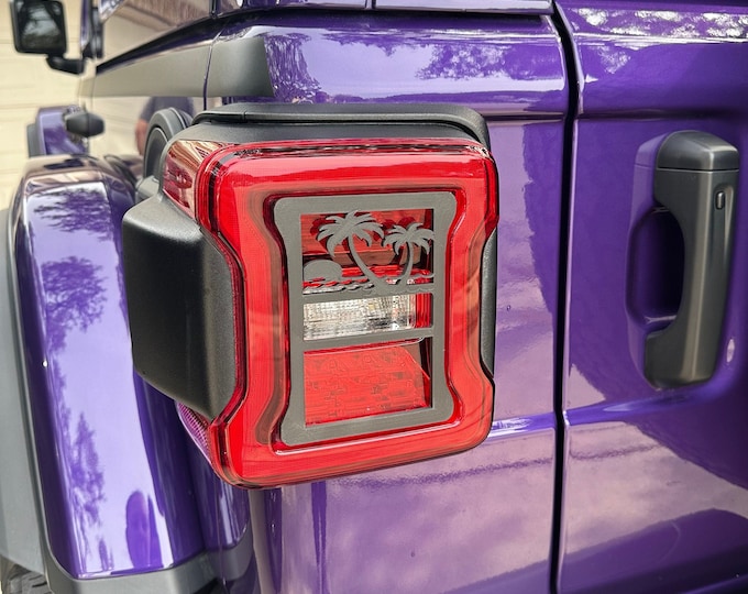 Beach Scene With Waves W Palm Trees in 3D for Jeep Wrangler Led Version ...