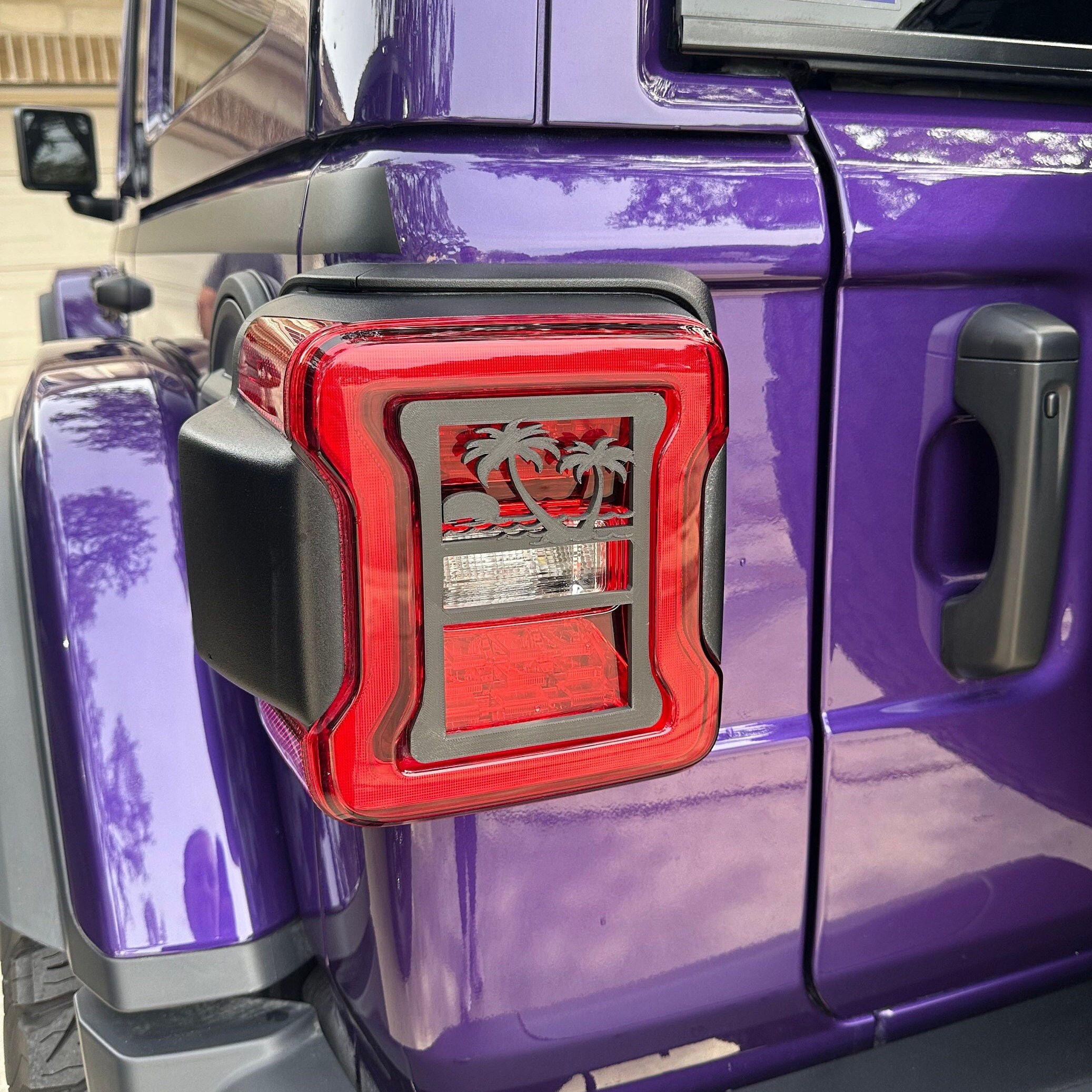 Beach Scene With Waves W Palm Trees in 3D for Jeep Wrangler Led Version ...