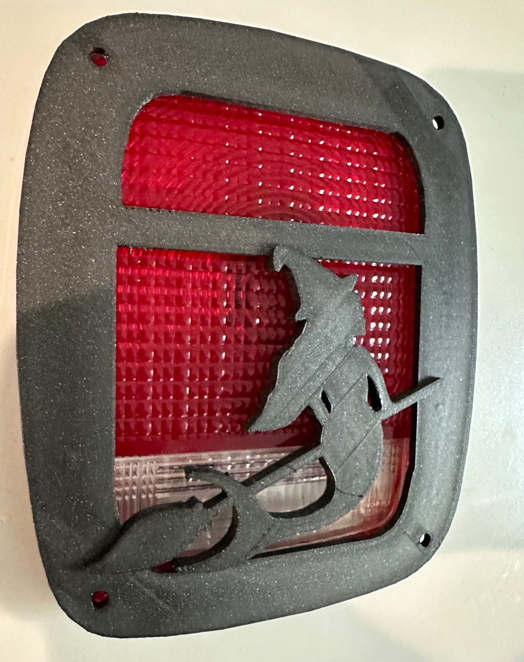 Mermaid Witch W Broom in 3D - Black Tail Light Covers for Jeep Wranger ...