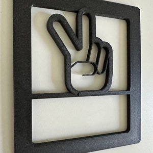 Peace Fingers Jdm Style in 3D - Black for Jeep Wrangler JK/JKU/JL Rear ...