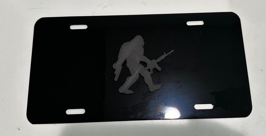 Bigfoot Warrior Version 3D Version - Unique - License Plate INSERT ...
