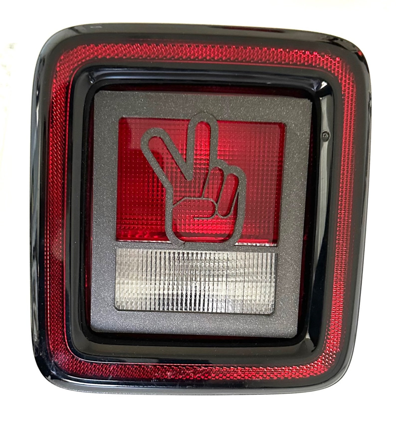 Peace Fingers Jdm Style in 3D - Black for Jeep Wrangler JK/JKU/JL Rear ...
