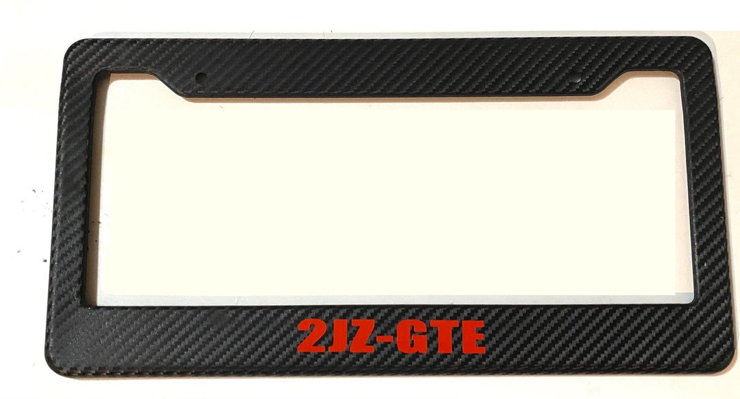 2JZ-GTE Engine Code - Carbon Fiber With RED - Automotive License Plate ...
