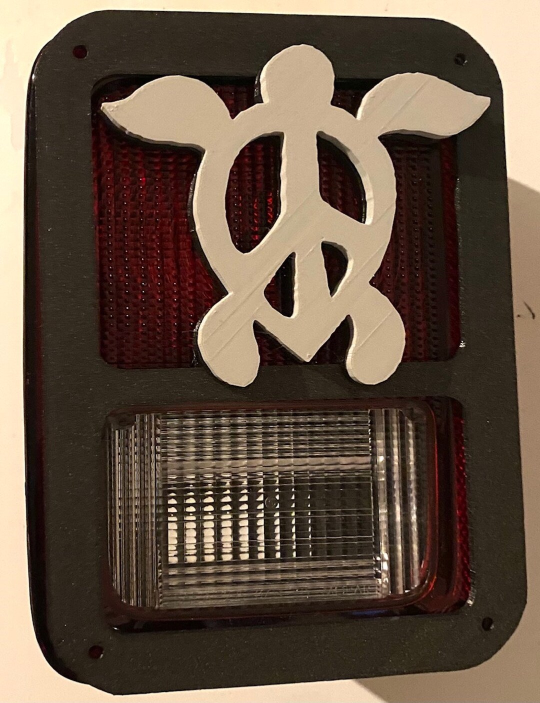 Honu Peace Turtle in 3D - Black With White for Jeep Wrangler JK/JKU ...