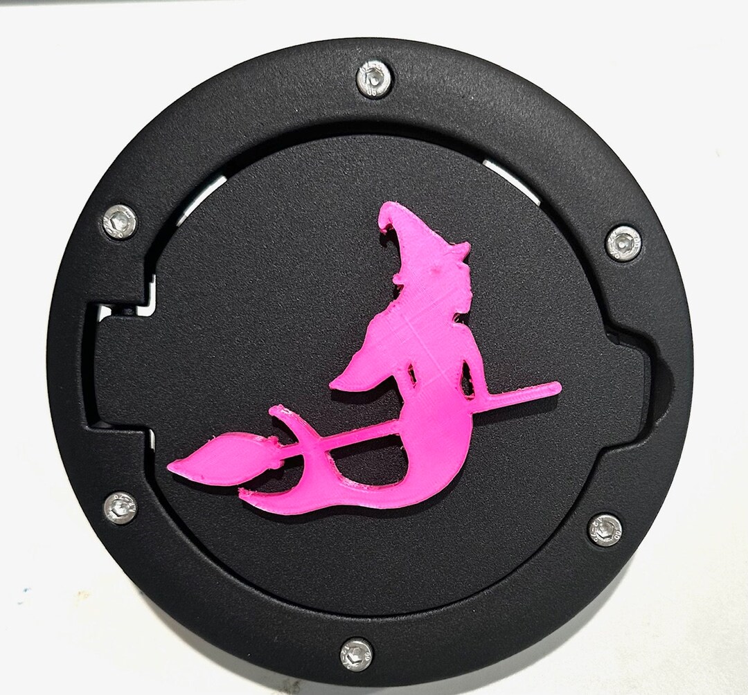 Mermaid Witch in 3D Black W Various Colors for Jeep JK/JKU Flag Gas Cap ...