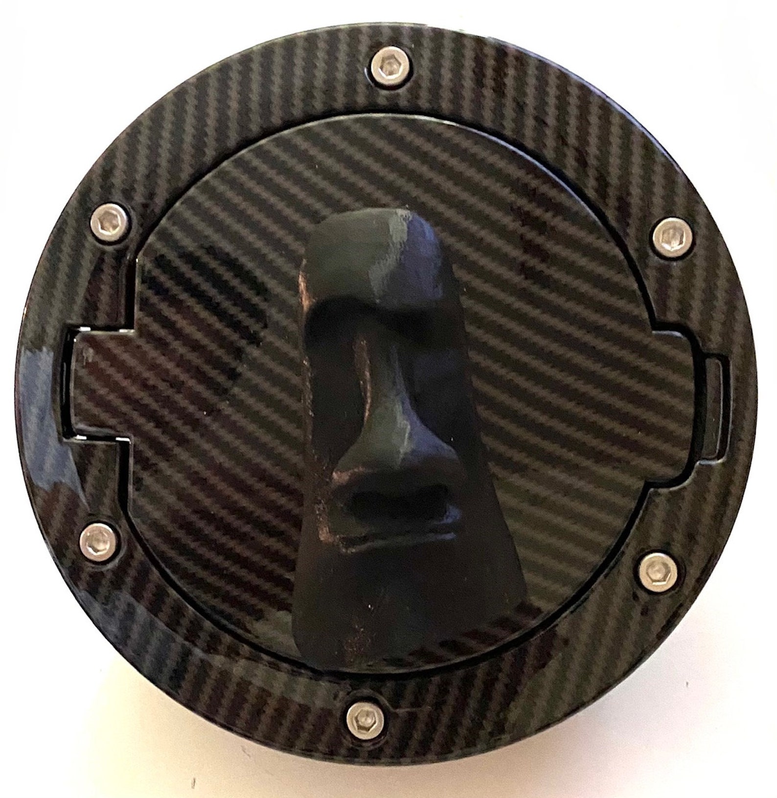 Hawaiian Stone Head Moai in 3D CARBON Fiber W Black for Jeep JK/JKU ...