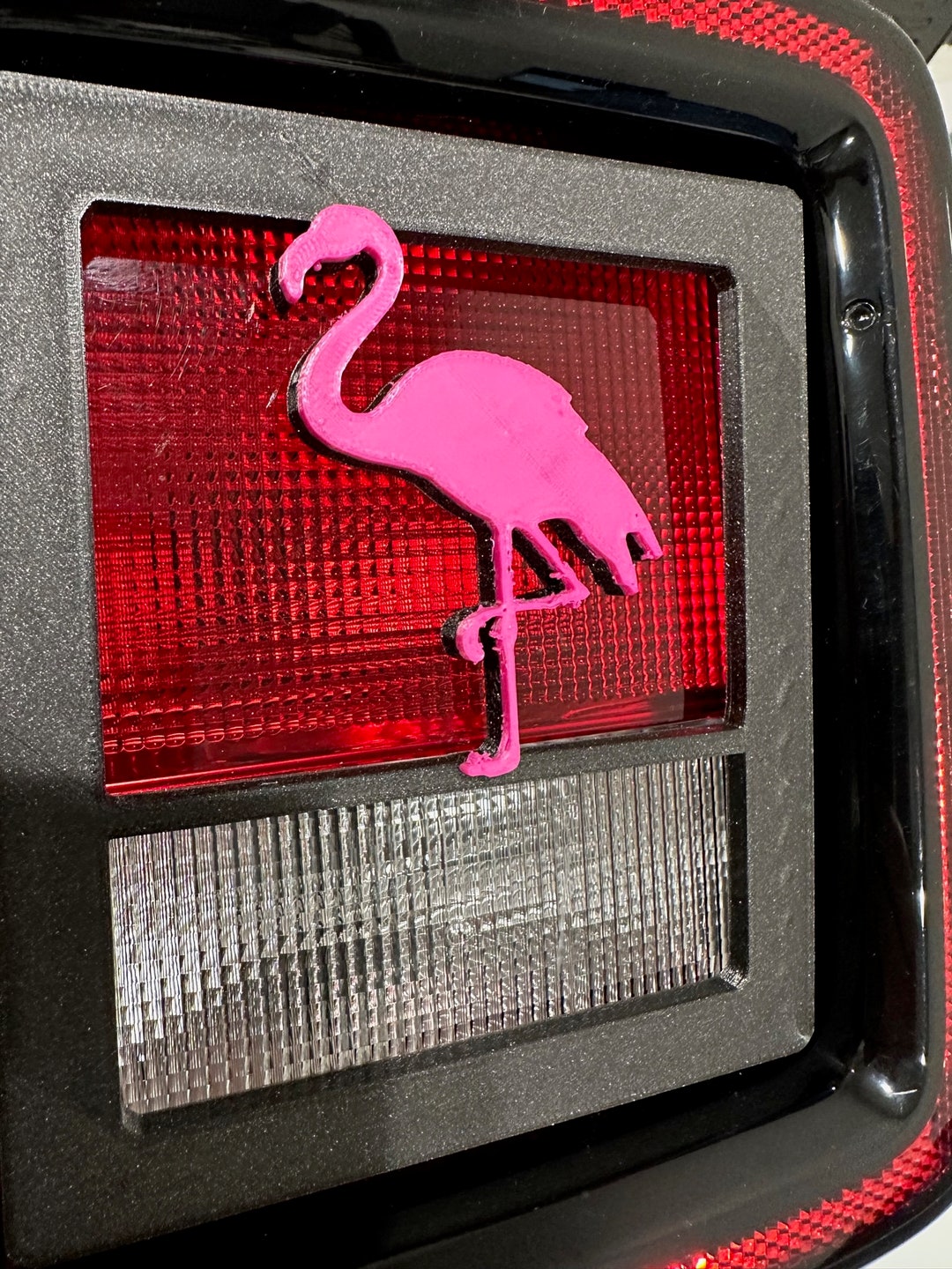 Pink Flamingo in 3D - Black W Pink for Jeep Wrangler JK/JKU/JL Rear ...