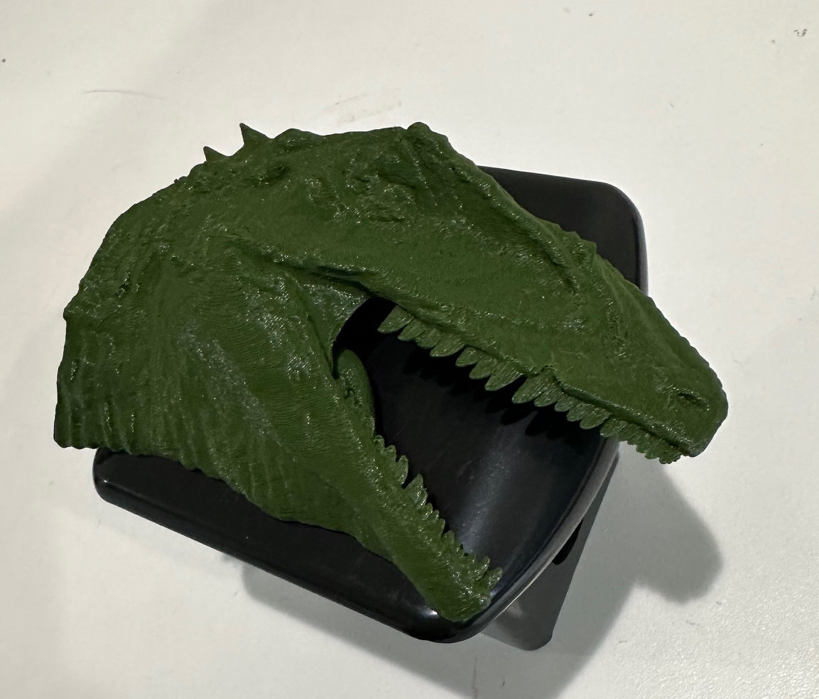 Tyrannosaurus Rex T-rex FULL Head in 3D Black W Army Green 2 Inch ...