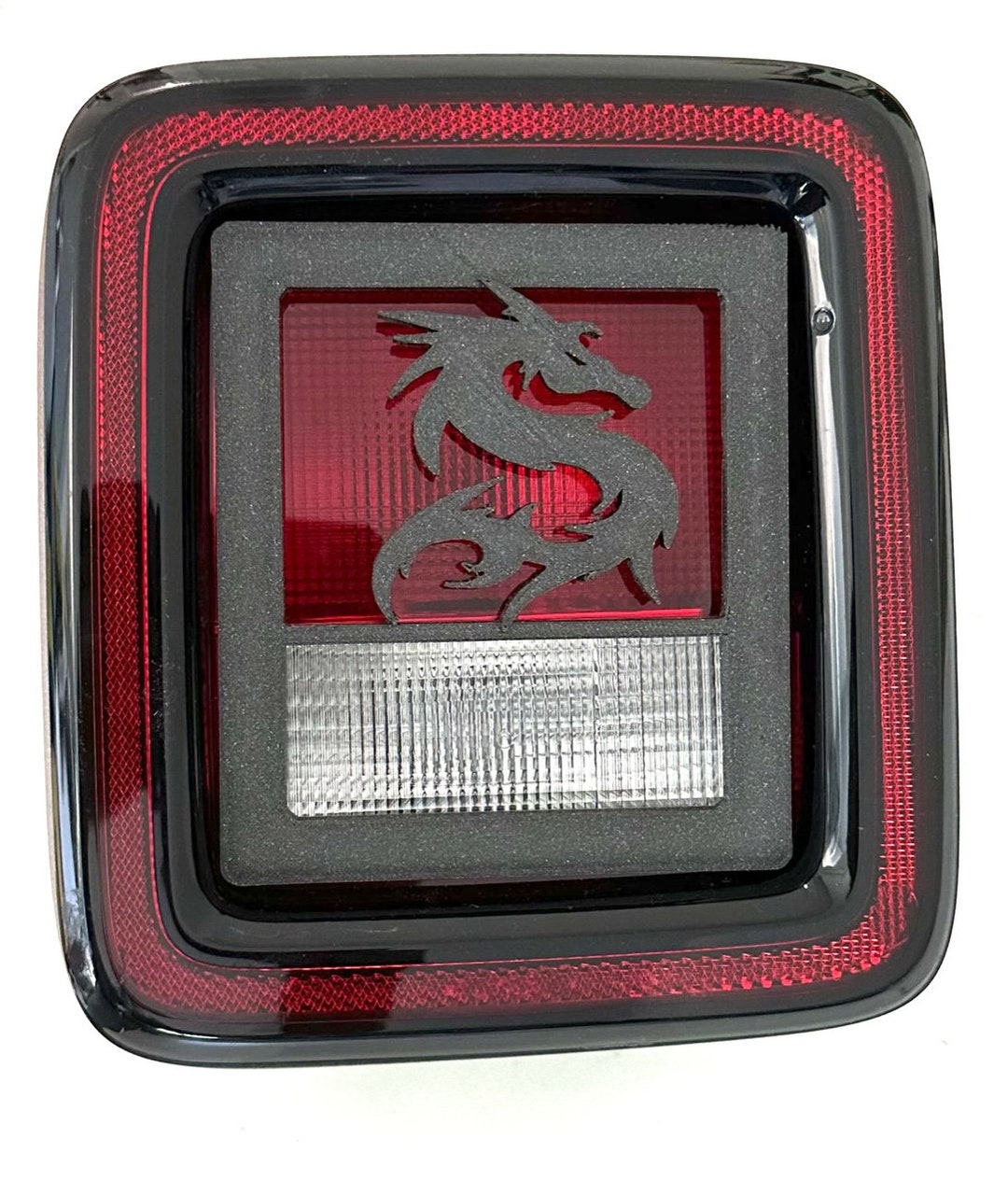 Tribal Dragon in 3D - Black for Jeep Wrangler JK/JKU/JL Rear Tail Light ...