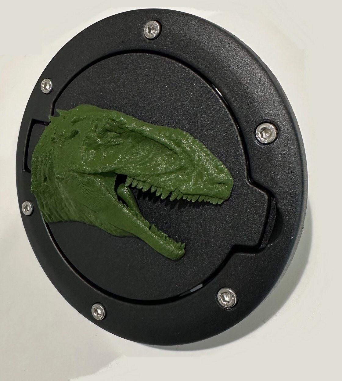 Tyrannosaurus Rex T-rex FULL Head in 3D Blk W Army Green for Jeep JK ...