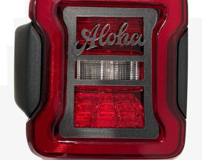 Aloha Script Words in 3D for Jeep Wrangler Led Version JK/JKU/JL Rear ...