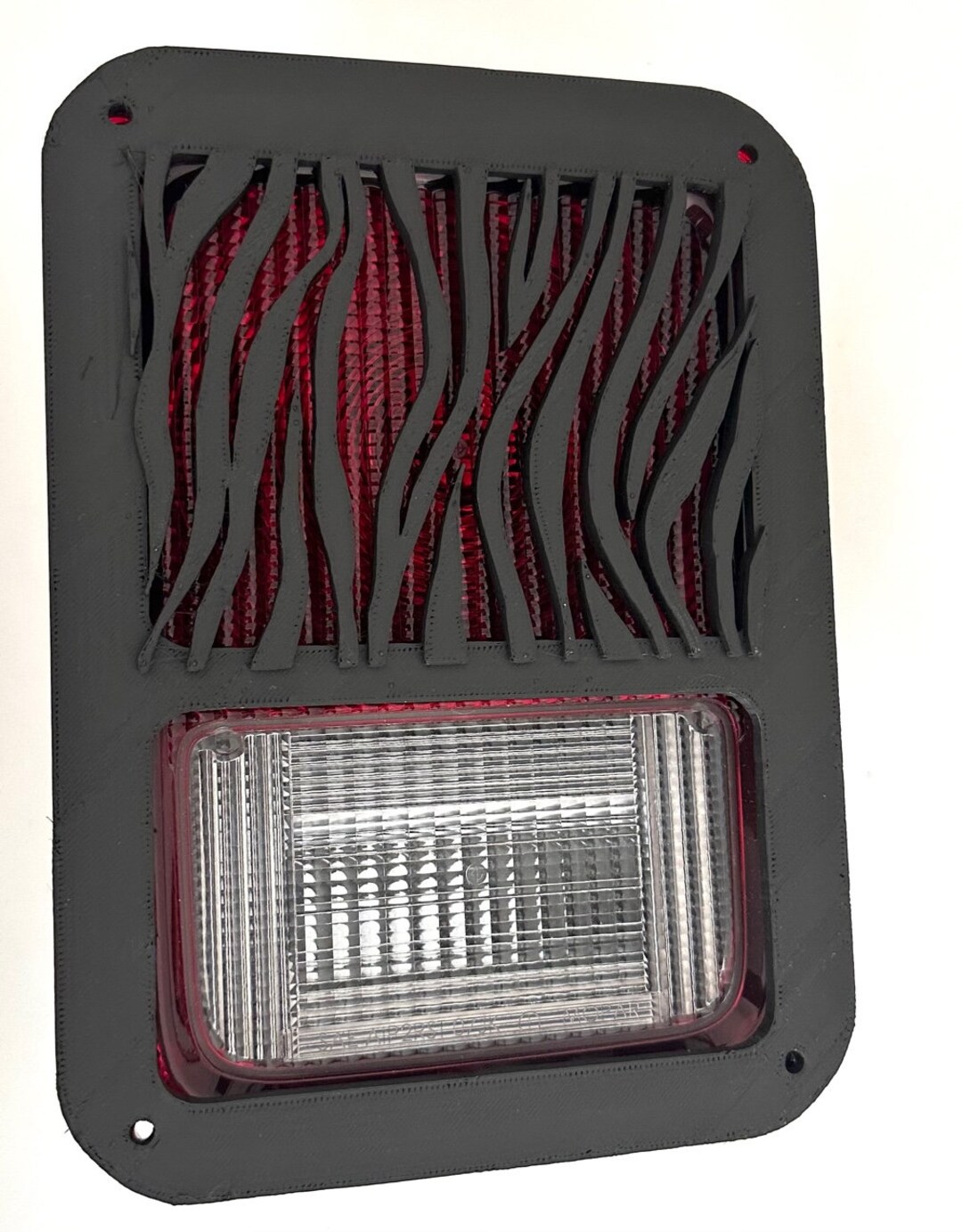 Zebra Texture Stripes in 3D - Black for Jeep Wrangler JK/JKU Rear Tail ...