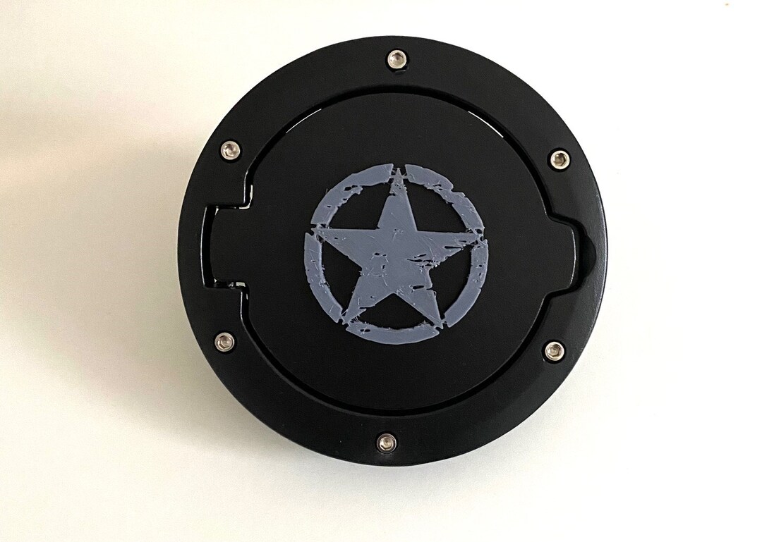 Rugged Army Star in 3d Black With Grey for Jeep JK/JKU Flag Gas Cap ...