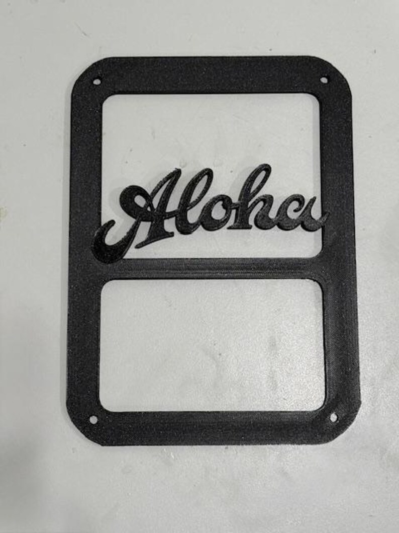 Aloha Script Words in 3D - Black for Jeep Wrangler JK/JKU Rear Tail ...