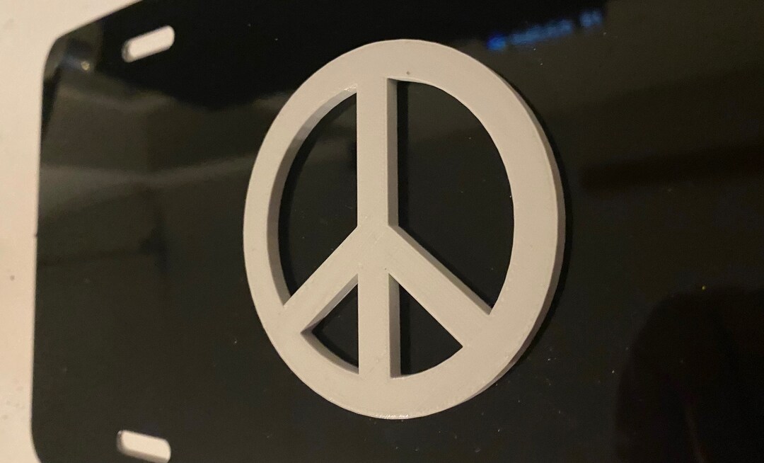 Peace Symbol Love in 3D - Automotive License Plate INSERT BLACK With ...