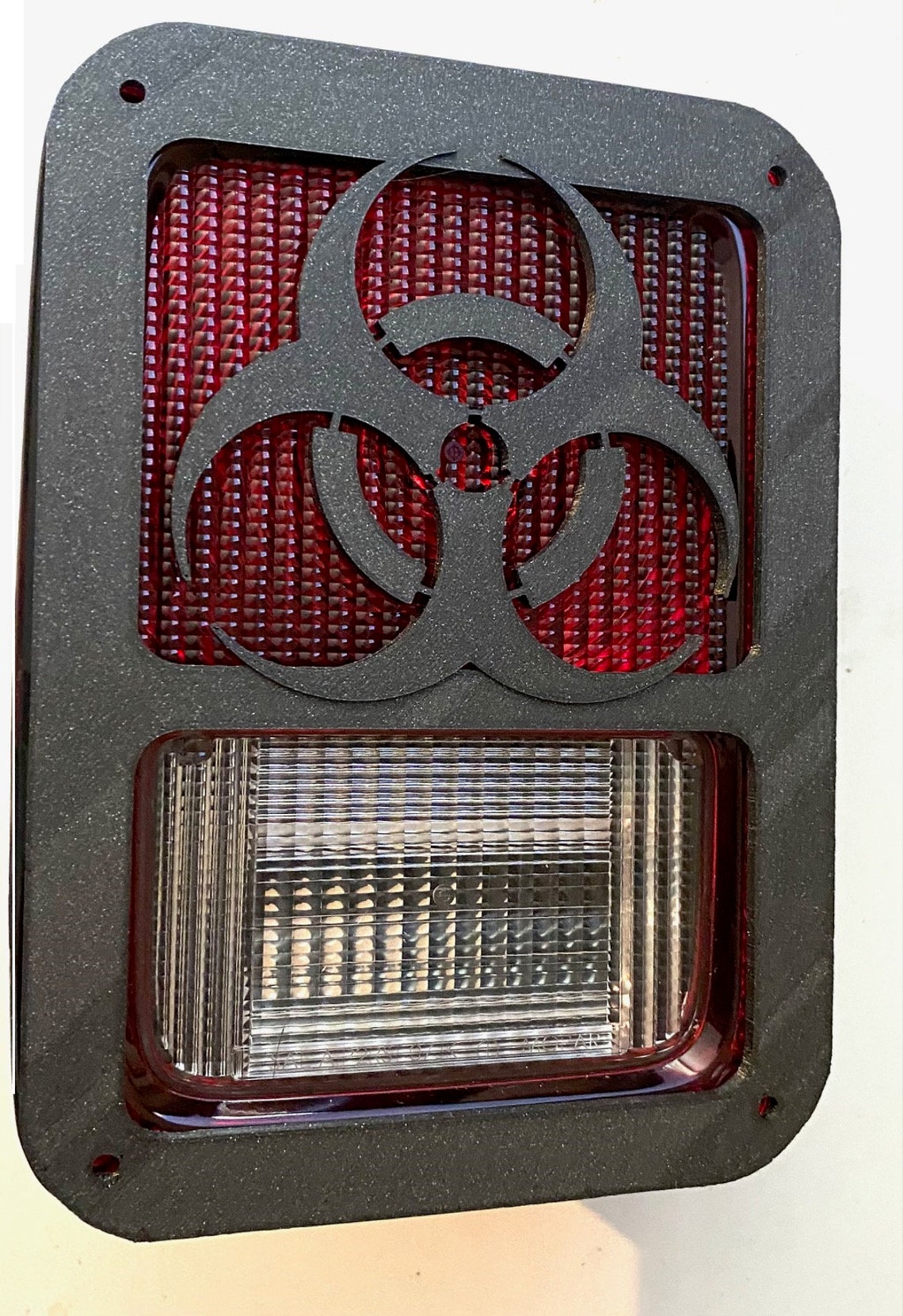 Biohazard Logo in 3D - Black for Jeep Wrangler JK/JKU Rear Tail Light ...