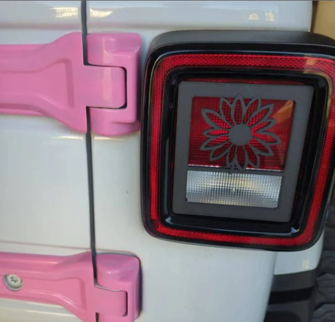 Sun Flower in 3D - Black for Jeep Wrangler JK/JKU/JL Rear Tail Light ...