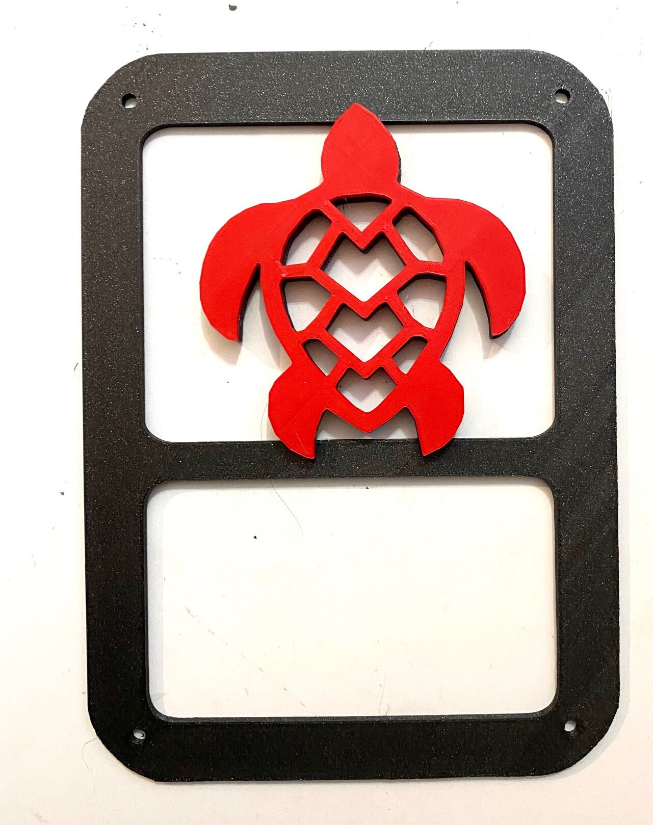Honu Turtle With Shell in 3D - Black With Lime RED for Jeep Wrangler JK ...