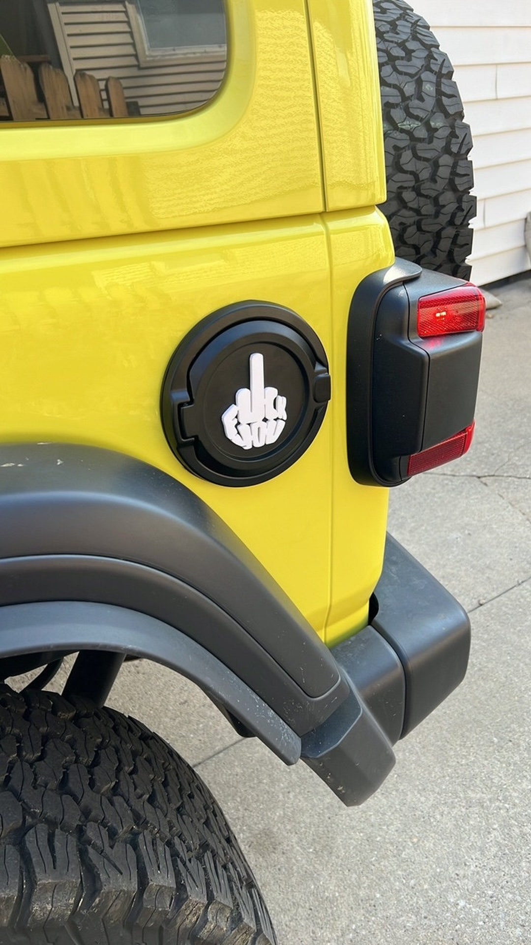 Fu Middle Finger in 3D - Black W White for 2018-2026 Jeep Wrangler JL ...