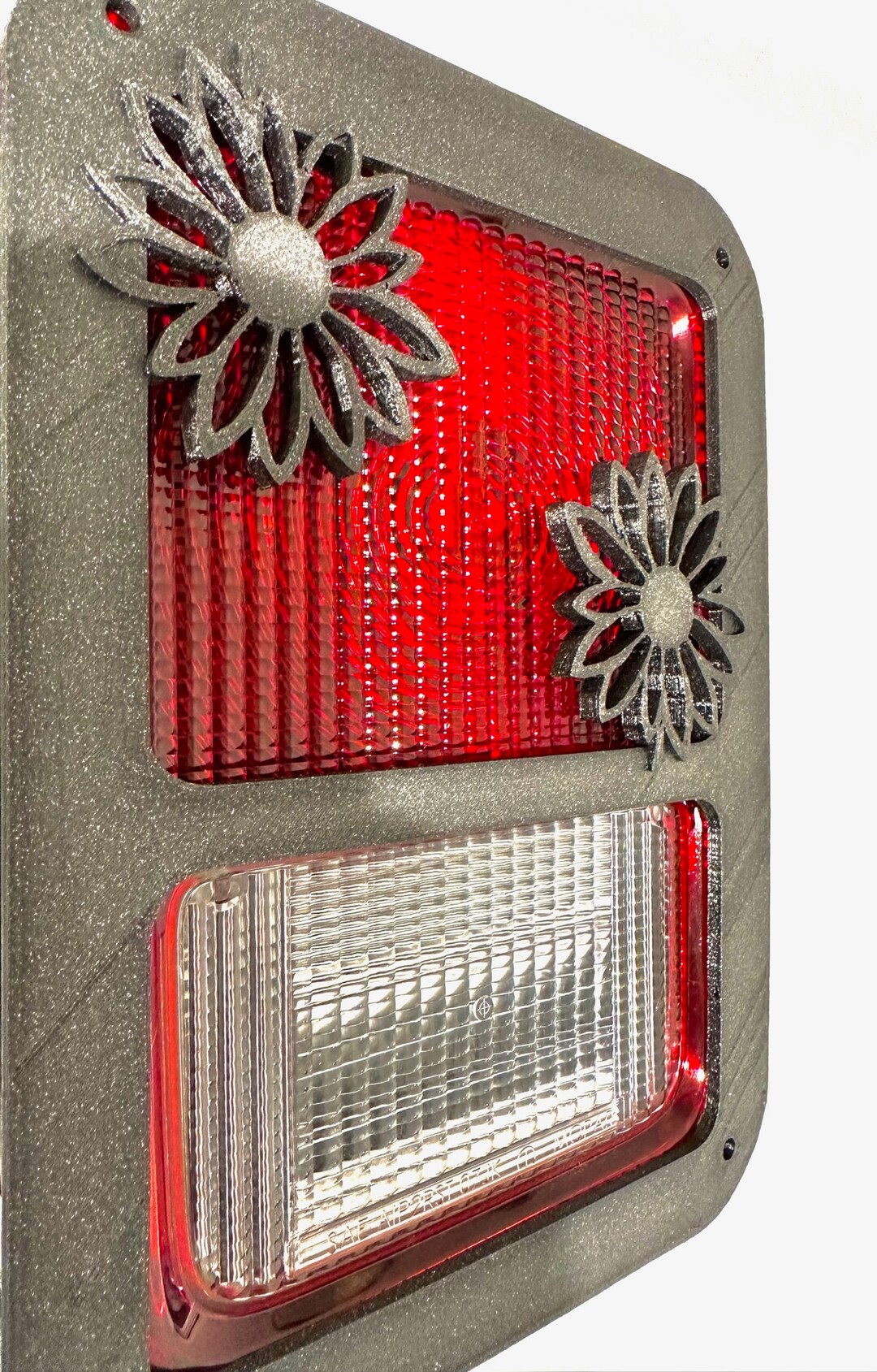 Sun Flowers in 3D - Black for Jeep Wrangler JK/JKU Rear Tail Light ...